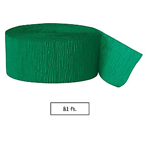Unique Industries Crepe Paper Streamer, 81ft, Emerald Green