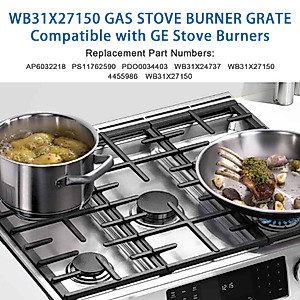 WB31X27150 Grate Replacement Parts Center Gratefor GE Gas Stove Replace WB31X24737 AP5985159 Gas Range Burner Grate