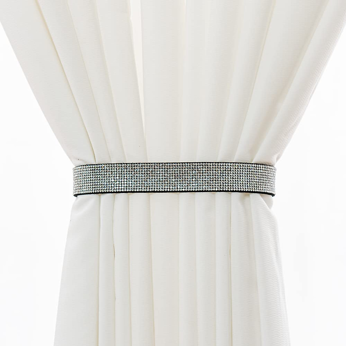 Rhinestone Magnetic Curtain Tieback and Curtain Holdbacks for Drapes Curtain Buckle Curtain Holder Blingbling Curtain Clips（Set of 2）