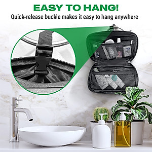 COR Surf Compact Toiletry Travel Bag Hanging, Premium Mens and Women Dopp Kit for Travel | Waterproof with 4 Separate Compartments and Waterproof Zippers (Black)