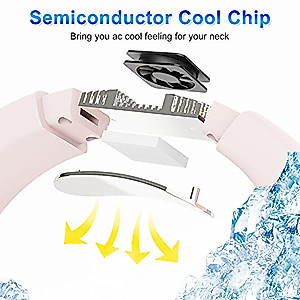 WOOLALA [2022 Newly] Built-in Cooling Chip Personal AC Neck Fan Truely Air Conditioner Hands-Free Wearable Fan for Quick Cool Down, 4000mAh USB Rechargeable Portable Fan for Daily Use