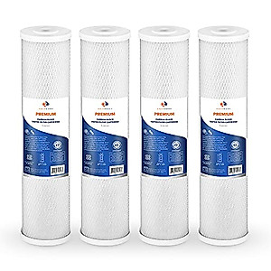 Aquaboon Universal Fit Whole House 5 Micron 20 x 4.5 inch Cartridge | Premium Coconut Shell Water Filter Cartridge | Activated Carbon Block CTO | Compatible with CB-45-2005, Pentek EP-20BB, 4 Pack