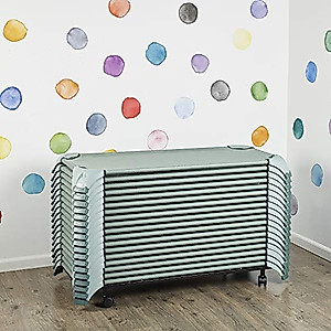 ECR4Kids Stackable Cozy Cot with Storage, Classroom Furniture, Sage, 6-Pack