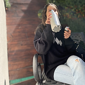 LaserGram Single Wall Stainless Steel Water Bottle, Skateboarding, Personalized Engraving Included