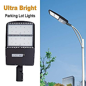 WAHADI 4 Pack 300W LED Parking Lot Lights,5700K Daylight White Shoebox Pole Light, 750W MH/HPS Replacement, Waterproof Outdoor Area Street Court Security Lighting Fixture,UL DLC Listed