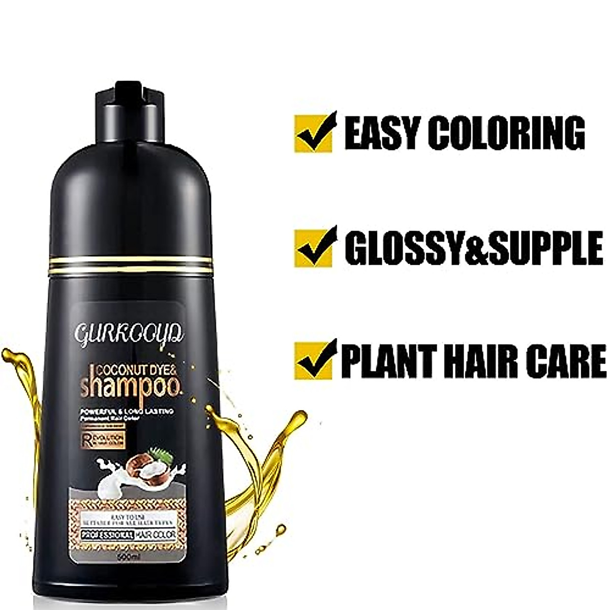 Natural Hair Color Shampoo with 100% Gray Coverage - Hair Dye for Women (Grape Red Shade)