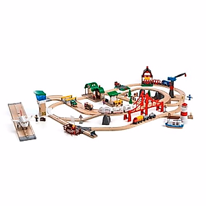 BRIO World 33766 Deluxe Railway Set - Ultimate Wooden Train Adventure for Kids Aged 3 and Up | Interactive and Educational | Compatible with All Brio Railway Toys | Certified Sustainable Toy
