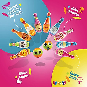 Play22 Kids Bowling Set with Carrying Bag - Colorful 12 Piece Toy Bowling Set - Sturdy Soft Foam Set - Includes 10 Pins and 2 Balls – Childrens Bowling Set & Toddler Bowling Set - Original