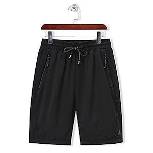 Mens Shorts Stretch Waistband Big and Tall Mens Shorts Casual Breathable Mesh Quick Dry Solid Athletic Shorts Drawstring Elastic Waist Shorts Mens Linen Shorts 6 Inch Inseam Black 6X