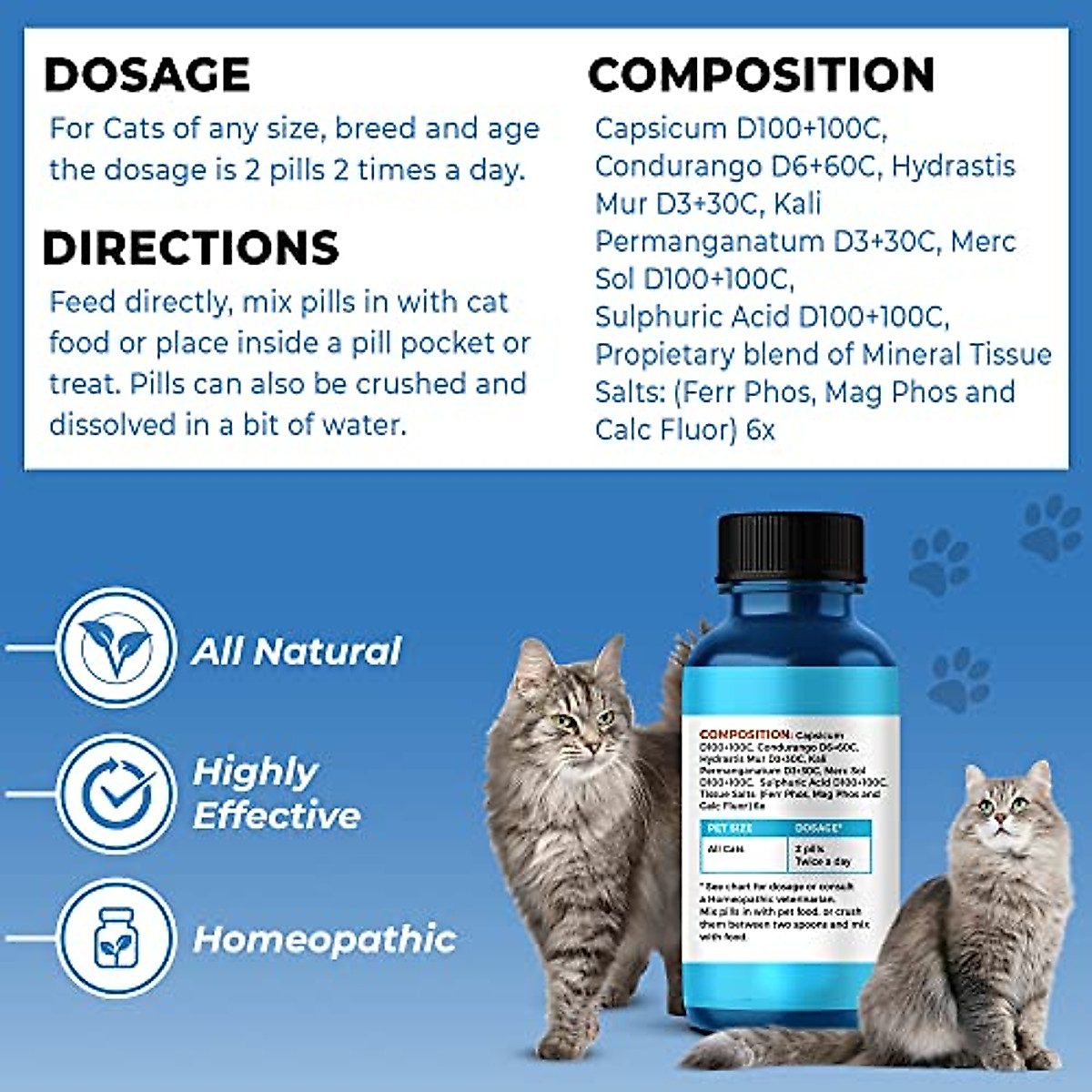 BestLife4Pets Oral Health for Cats - Cat Dental Care Supplement Anti inflammatory Pain Relief for Stomatitis Gingivitis and Gum Disease Cat Supplies for Dental Care - Easy to Use Pills (450 ct)