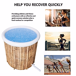RQUYIYA Portable Ice Bath Ice Bathtub Pod Cold Plunge Tub Athletes Recovery Cold Water Tub Outdoor with Hand Pump Protective Cover for Adult Fitness Pro Upgrade