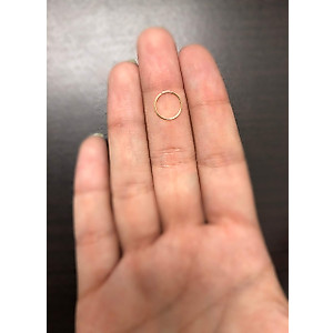 18k Solid Yellow Gold Helix Hoop Cartilage Earrings Piercing or Nose Ring Hoop 9 mm for Teens and Women