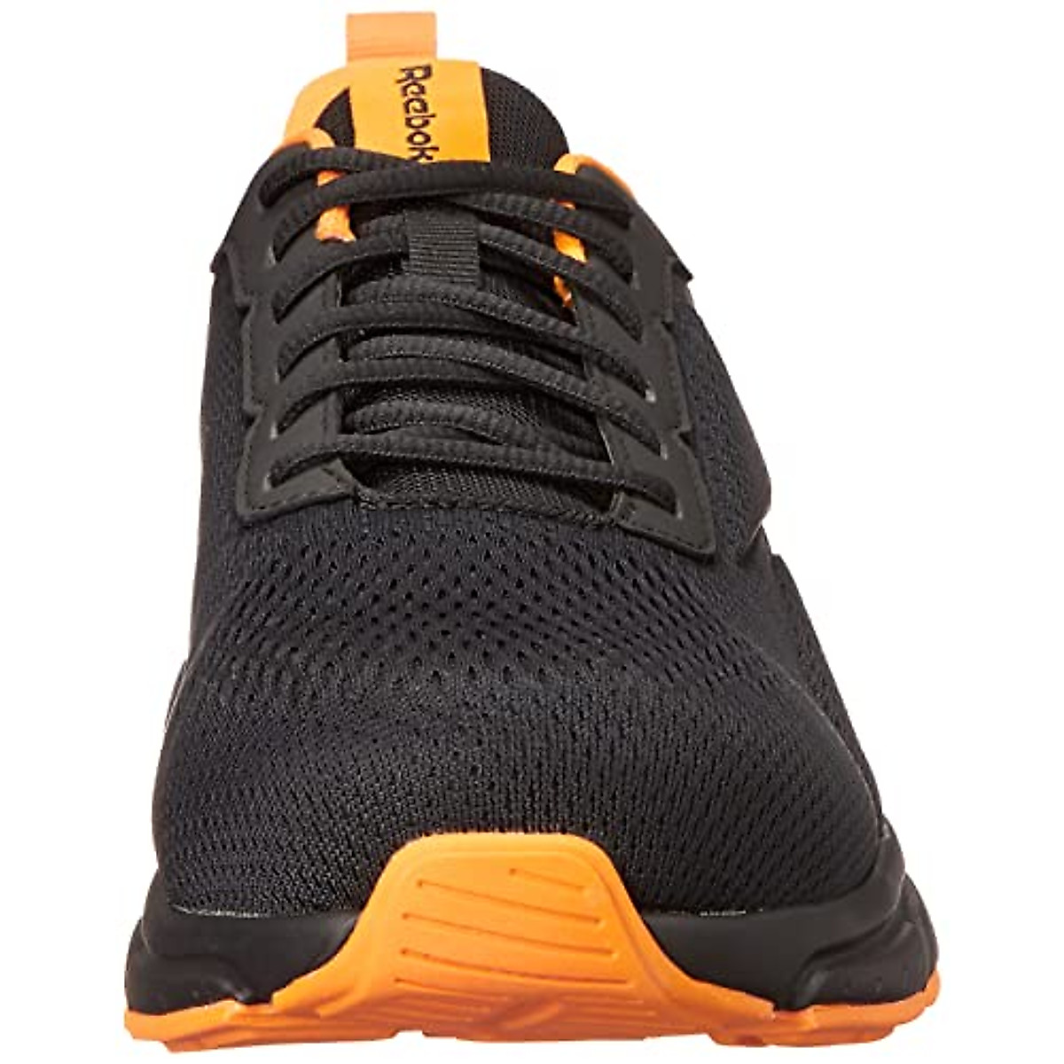 Amazon Essentials by Reebok Men's All Day Comfort Slip-Resistant Alloy-Toe Safety Work Shoe, Black/Orange, 11.5