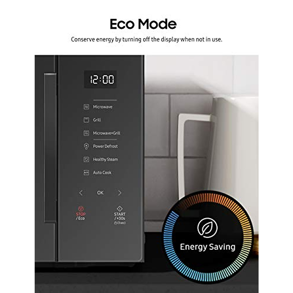 Samsung MG11T5018CC Countertop Oven with 1.1 Cu. Ft. Capacity Element Counter Top Grill Microwave, Charcoal