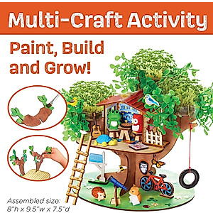 Creativity for Kids Build and Grow Tree House Craft Kit - Treehouse Playset Toy for Boys and Girls, Classic Toys for Kids