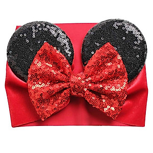 J&J Boutiques Mouse Ears Headband/Headwrap - Toddler, Baby, Kids - Party supplies - Red