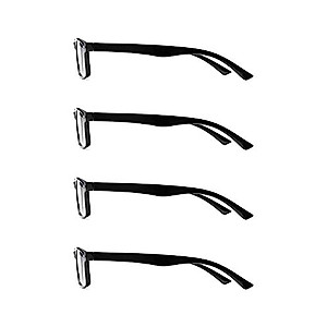 Readers Readers.com Fully Magnified Reading Glasses: The Cordon - 4 Pairs, Classic Rectangle for Women and Men - Black, 2.50