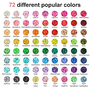 Redtwo 72 Colors 15000pcs Clay Beads Bracelet Making Kit, Flat Round Polymer Heishi Beads for Jewelry Making with Letter Beads and Elastic Strings, Crafts Gift for Girls Ages 6-12(3 Boxes)