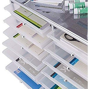 Happygrill 12-Drawer Organizer Cart Tools Office School Paper Organizer Rolling Storage Cart with Wheels