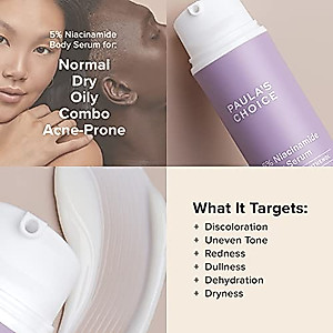 Paula's Choice 5% Niacinamide Body Serum Treatment with Vitamin B3 & B5, Lotion for Discoloration, Redness, Wrinkles & Fine Lines and Uneven Tone on Body, Chest, Arms & Legs, For All Skin Types Including Acne-Prone, Fragrance-free & Paraben-free, 4 Fl Oz.