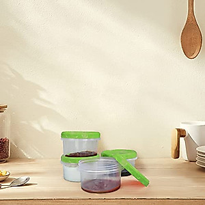 Jucaifu 8 Ounce reuseable small plastic freezer storage container jars with screw lid for food snacks lunch(16Pcs, Green)