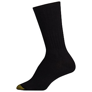 GOLDTOE womens Ribbed Crew Socks, 6 Pairs casual socks, Flannel/Chambray Assorted, Medium US