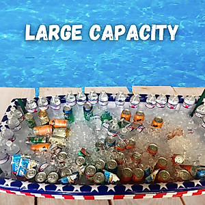 Patriotic Inflatable Serving Bar Ice Buffet Cooler Salad Serving Trays - 4th of July Party Supplies, Independence Day Fourth of July Party BBQ Cooler Indoor Outdoor Picnic Pool Party by 4E's Novelty
