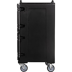 Carlisle FoodService Products Cateraide Plastic Insulated Dual Capacity Food Pan Carrier With Dolly, 10 Pan Capacity, 50 Inches, Black