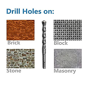 VALYRIANTOOL 24-Pack 3/16 Inch x 6 Inch SDS Plus Rotary Hammer Drill Bits Set, Carbide Tipped for Brick, Masonry, Stone and Concrete (3/16" x 4" x 6")