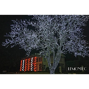 Lemontec Solar String Lights, 200 Led Holiday String Lighting Outdoor Solar Patio Lights Fit Chrismas Garden Wedding Party Landscape[White], 2 Pack 400 LED