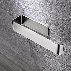 YIGII Hand Towel Holder, Self Adhesive Hand Towel Bar, Bathroom Towel Rack Stick on Wall, No Drilling Towel Hanger, Stainless Steel Brushed Silver