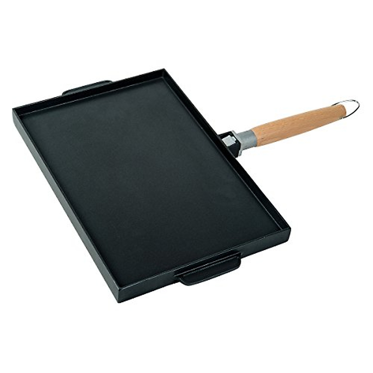 MasterPan Non-Stick Grill and Griddle Pan with Removable Handle, 15" (Innovative Series), black and Brown
