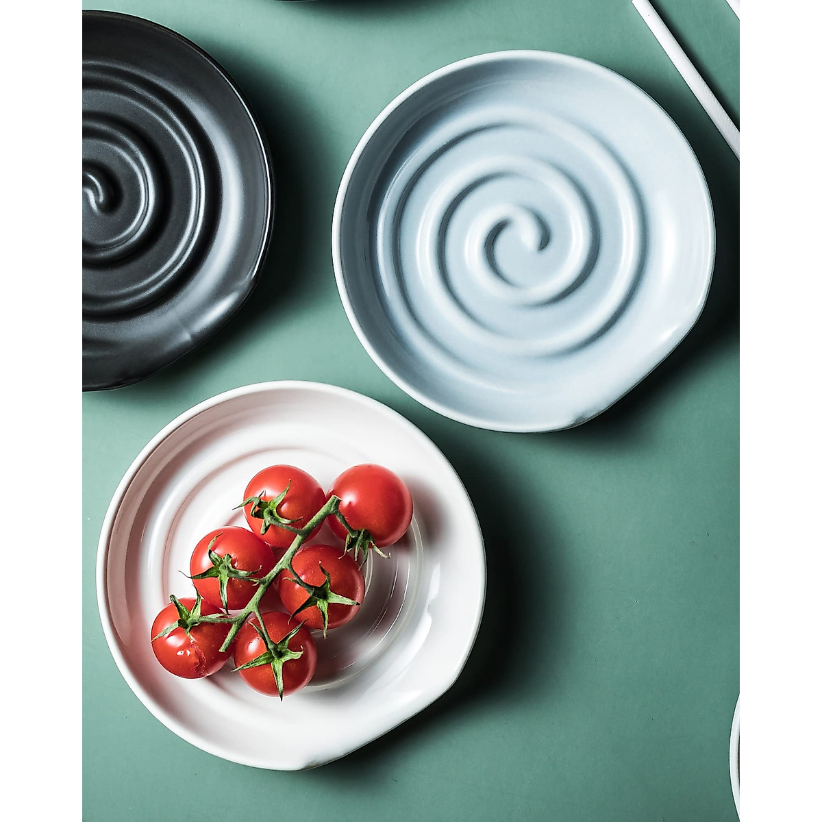 LYEOBOH Spoon Rest for Stove Top, 5 Inch Ceramic Spoon Rest, Spoon Holder for Kitchen Counter, Coffee Spoon Rest Utensil Rest for Spatulas, Spoons, Tongs, Ladles, Kitchen Decor, Cream White