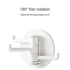 (4 pcs) Self-Adhesive Wall Hook,180 Degree Rotatable Strong Stick Hooks Seamless Scratch Mirror Organize and Decorate Your Dorm Bathroom Office