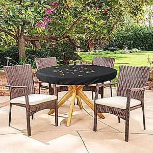 SoloToo Outdoor Round Table Cover,Waterproof Anti-UV Patio Round Table Top Covers,Fits Round Patio Furniture Up to 30" - 32" Diameter (Black)