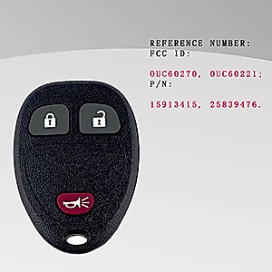 Remote Key Fob Control Replacement for Chevy Suburban Silverado Avalanche Traverse Tahoe Equinox Express, GMC Yukon Sierra Savana Acadia Enclave (OUC60270, OUC60221) 3btn 2 Pack