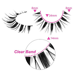 Manga Lashes Natural Look Faux Mink Lashes Soft Wispy Tapered End Reusable 7 Pairs False Eyelashes Pack by ALICE