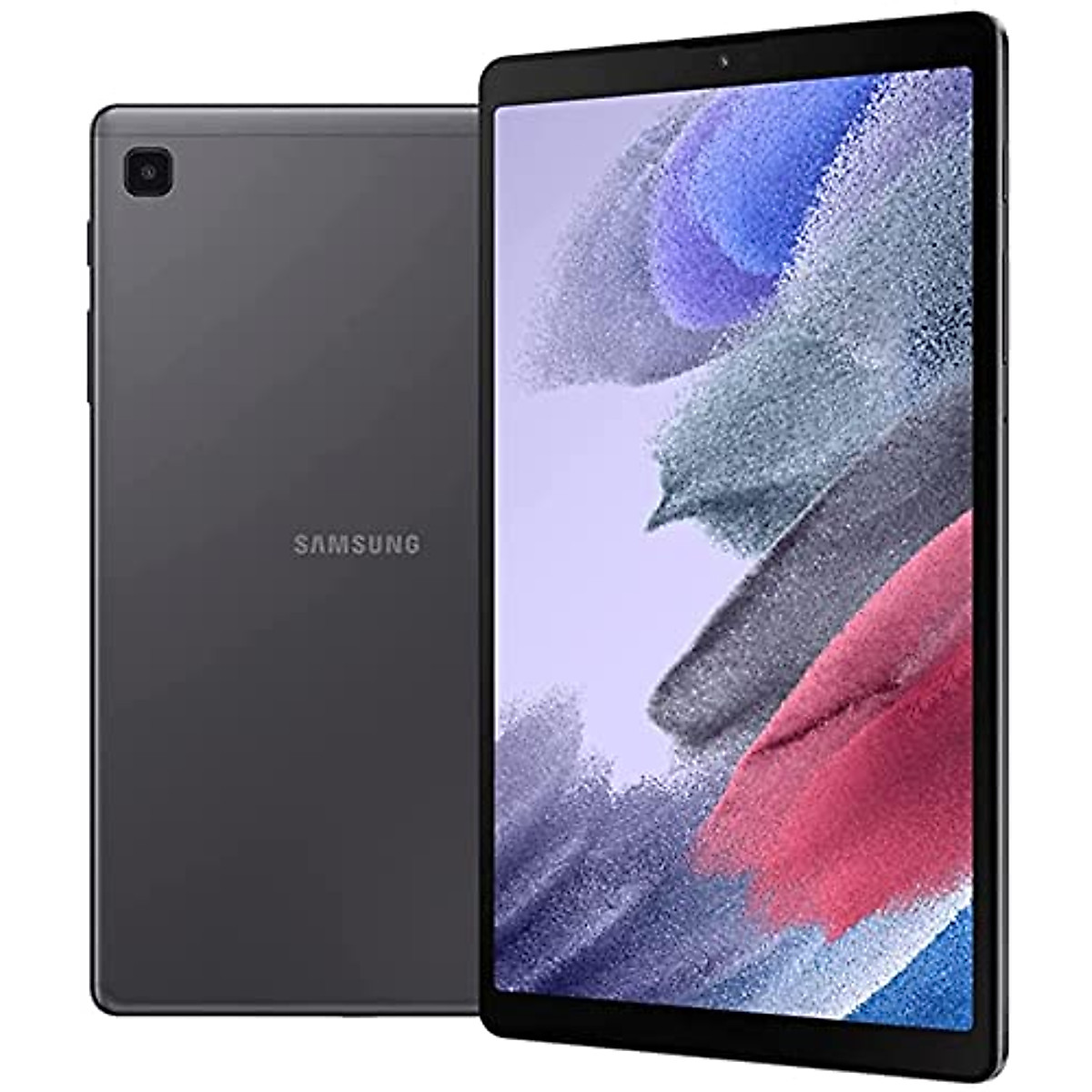 SAMSUNG 2021 Galaxy Tab A7 Lite 8.7” Inch 32 GB Wi-Fi Android 11 Touchscreen International Tablet Bundle – PU Leather Case, Screen Protector, Stylus and 32GB microSD Card [Gray]