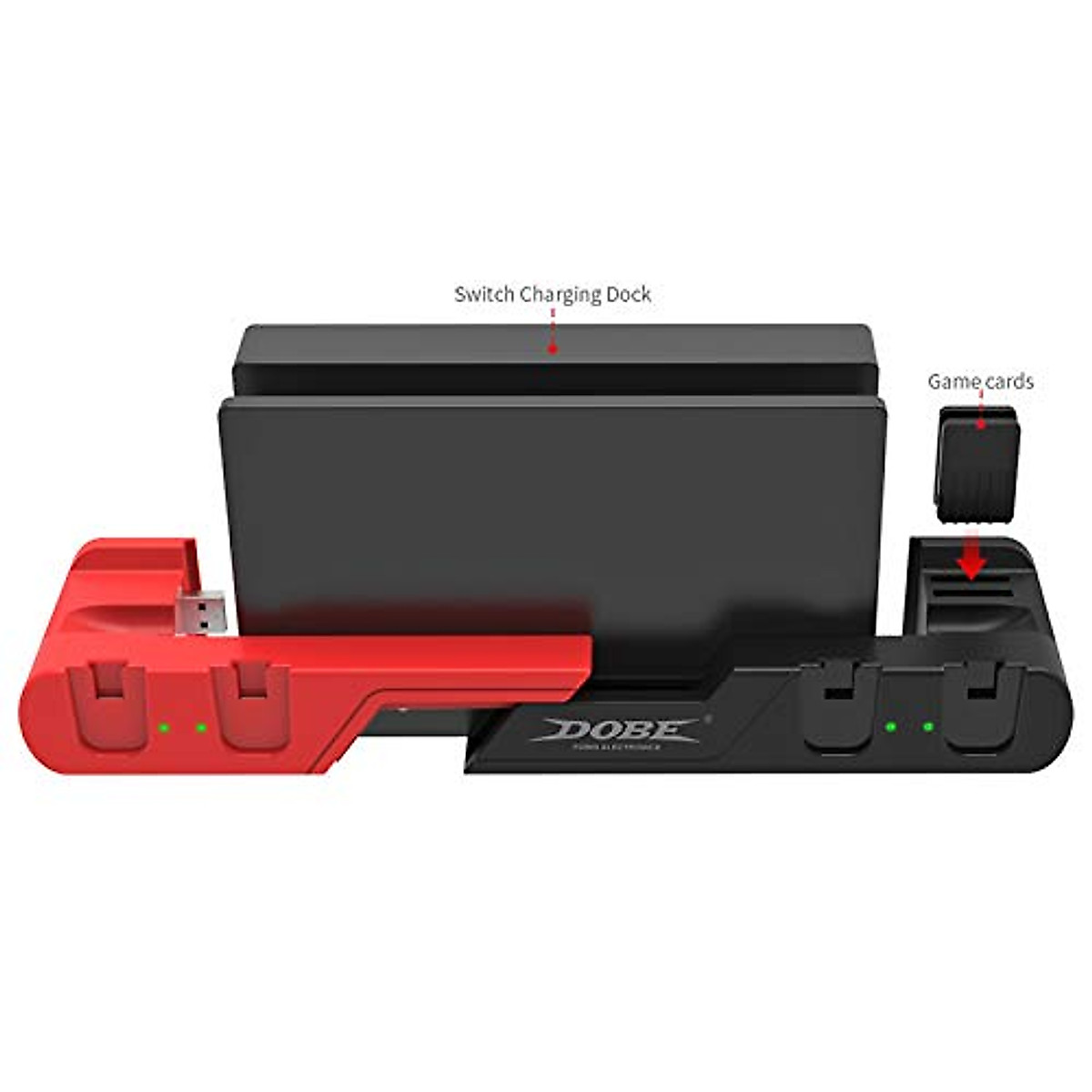iFCOW Charging Dock with Game Card Slots Compatible with Switch Joy-Cons Console