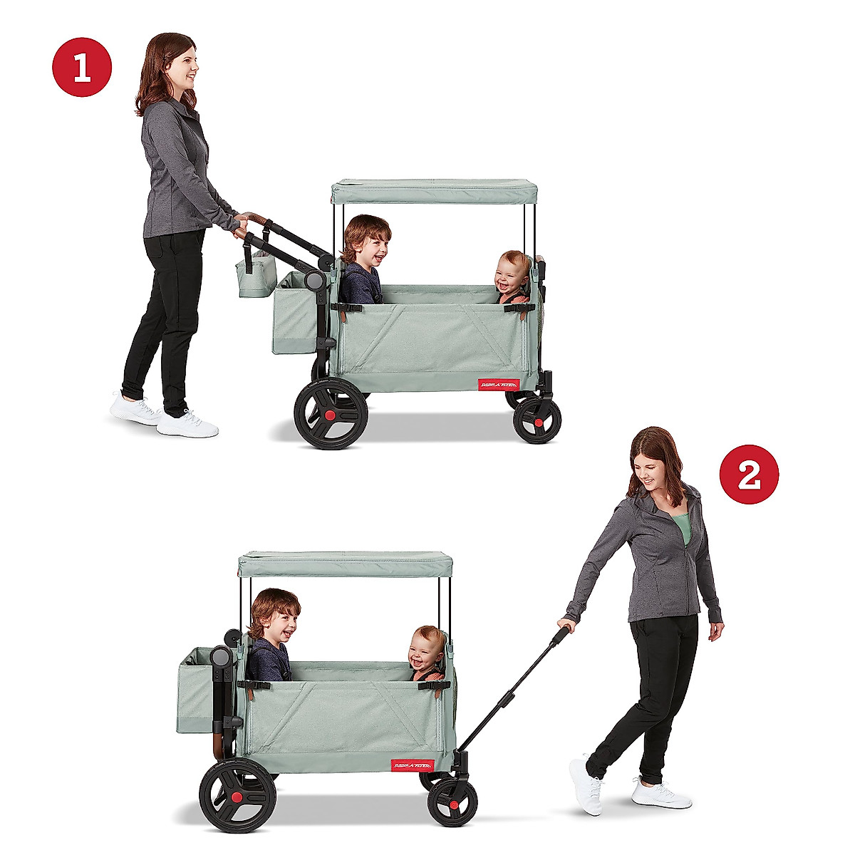 Radio Flyer Atlas Stroll N Wagon, Folding Wagon for 1+ Years - Sage