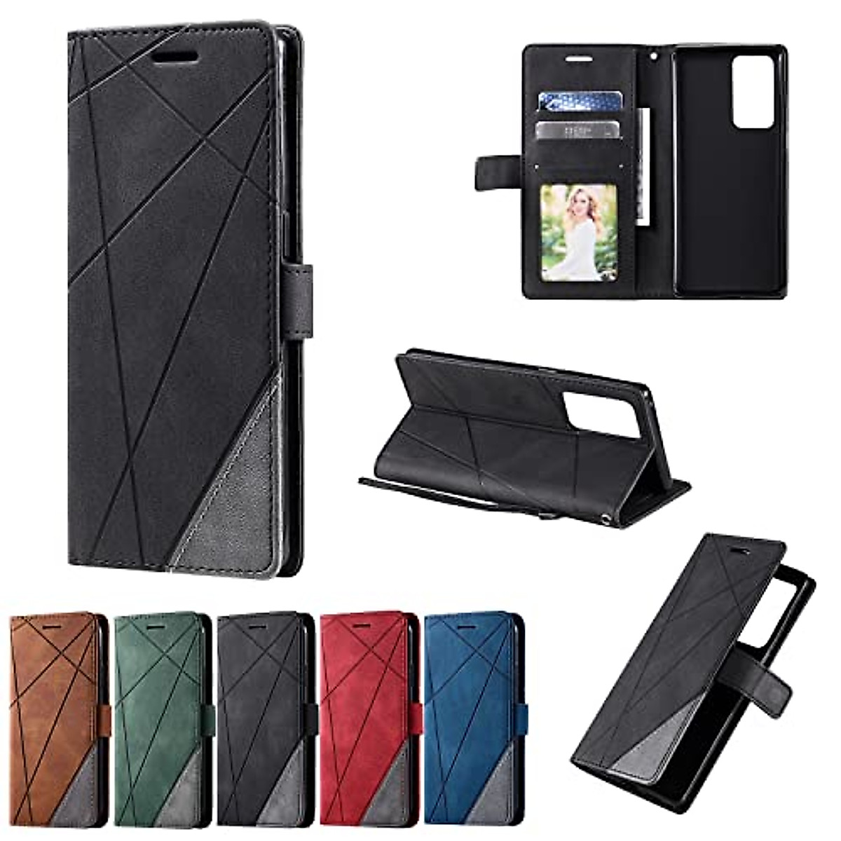 ZHANGUO Mobile Phone Case Bag Wallet Case for Oppo Reno 6 Pro Plus 5G Case, PU Leather Flip Folio Case with Card Holders [Shockproof TPU Inner Shell] Phone Cover, Protective Case Back Cover Case