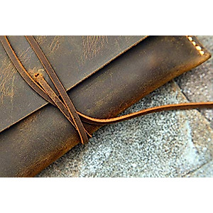 Personalized Distressed Leather Pencil Pouch/Retro Leather Pen Pencil case/Small Cosmetic Bag PP05SS