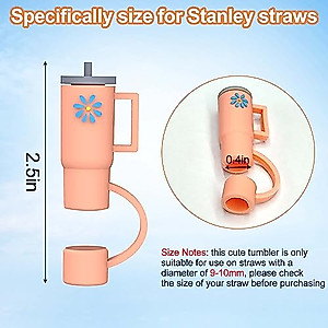AIERSA 5Pcs Straw Cover Cap for Stanley Cup, Silicone Straw Topper Compatible with Stanley 30&40 Oz Tumbler with Handle,Straw Tip Covers for Stanley Cups Accessories