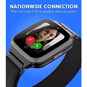 JrTrack 2 SE Smart Watch for Kids by Cosmo | 4G Phone Calling & Text Messaging | SIM Card & Flexible Data Plans | GPS Tracker Watch for Kids | Children’s Smartphone Alternative (Black)
