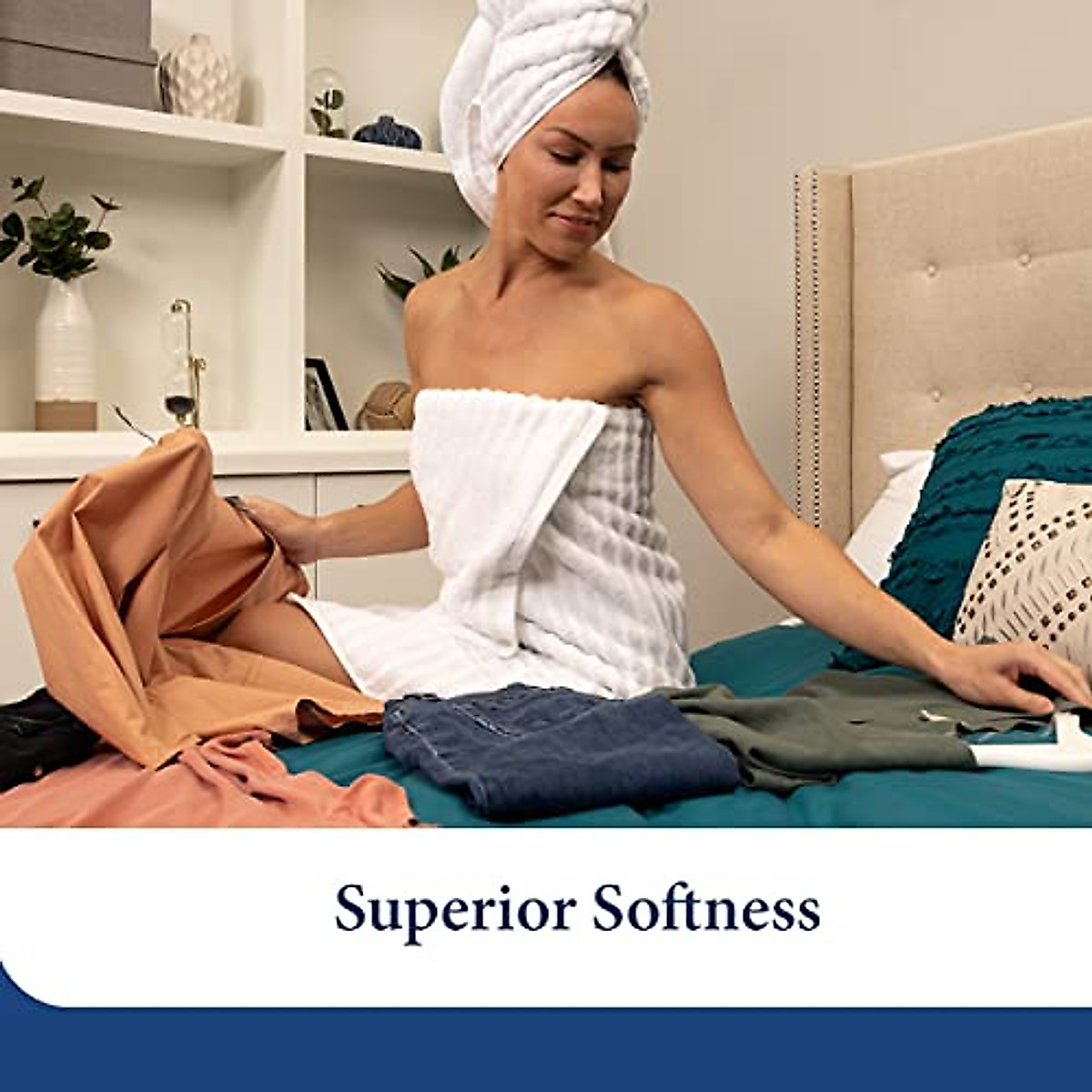 Cosy House Collection 2-Pack Classic Cotton Hand Towel Set - Ultra Soft, Absorbent & Quick Drying - Luxury 100% Cotton Plush Towel - for Bathroom, Shower & Kitchen (Hand Towel, White)