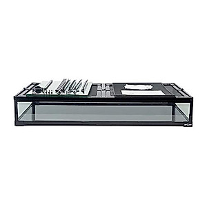 REPTI ZOO 85 Gallon Reptile Glass Terrarium, 48" x 24" x 18" Double Hinge Door with Screen Ventilation Reptile Terrarium (Knock-Down)