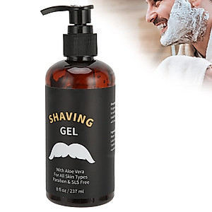 Men'S Shave Gel, Mens Beard Care Shaving Cream, Soften Beard, Moisturizing Against Irritation, Protect Skin Re ing Gel, Protects Against Irritation And Razor Burn, For Sensitive Skin (237ml)