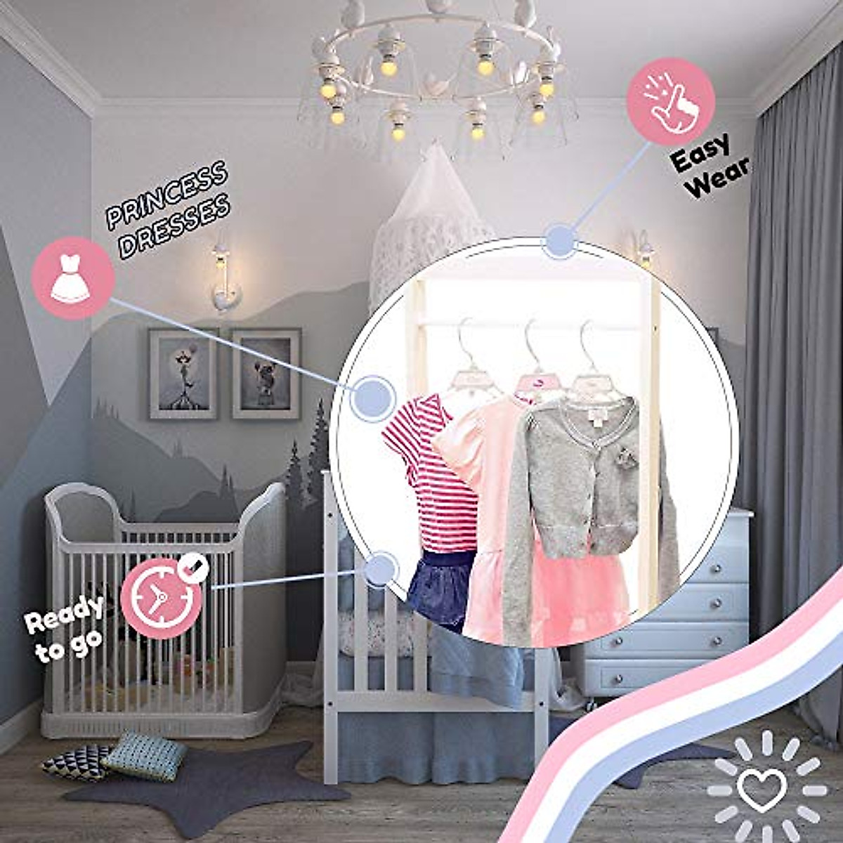 Niceful White Kids Dress Up Rack, Child Garment Rack, Girls Toddlers Clothes Rack, Dress Up Storage Kids Costume Organizer, Hanging Armoire Closet Unit Furniture for Dramatic Play
