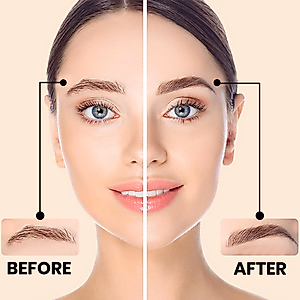 IBAZ Waterproof Eyebrow Stamp Kit: 10 Reusable Stencils, 2 Brushes, Light Brown