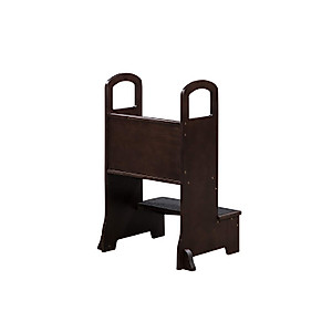 Empower Your Little Chef with The Kids Step to It Stool - Stylish Toddler Step Stool & Wooden Kitchen Step Stool with Safety Non-Slip Mat – Espresso